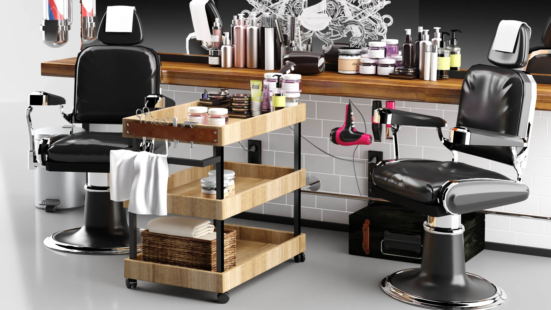 Barber Shoop - 3D Model by Smart3DModels