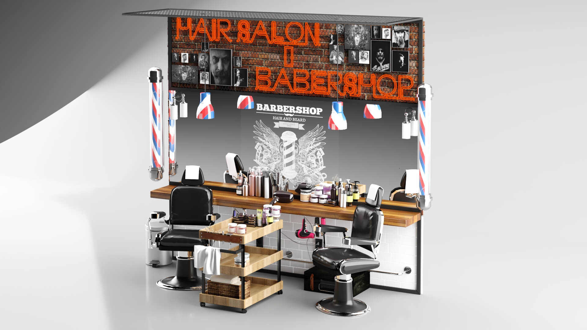 Barber Shoop - 3D Model by Smart3DModels