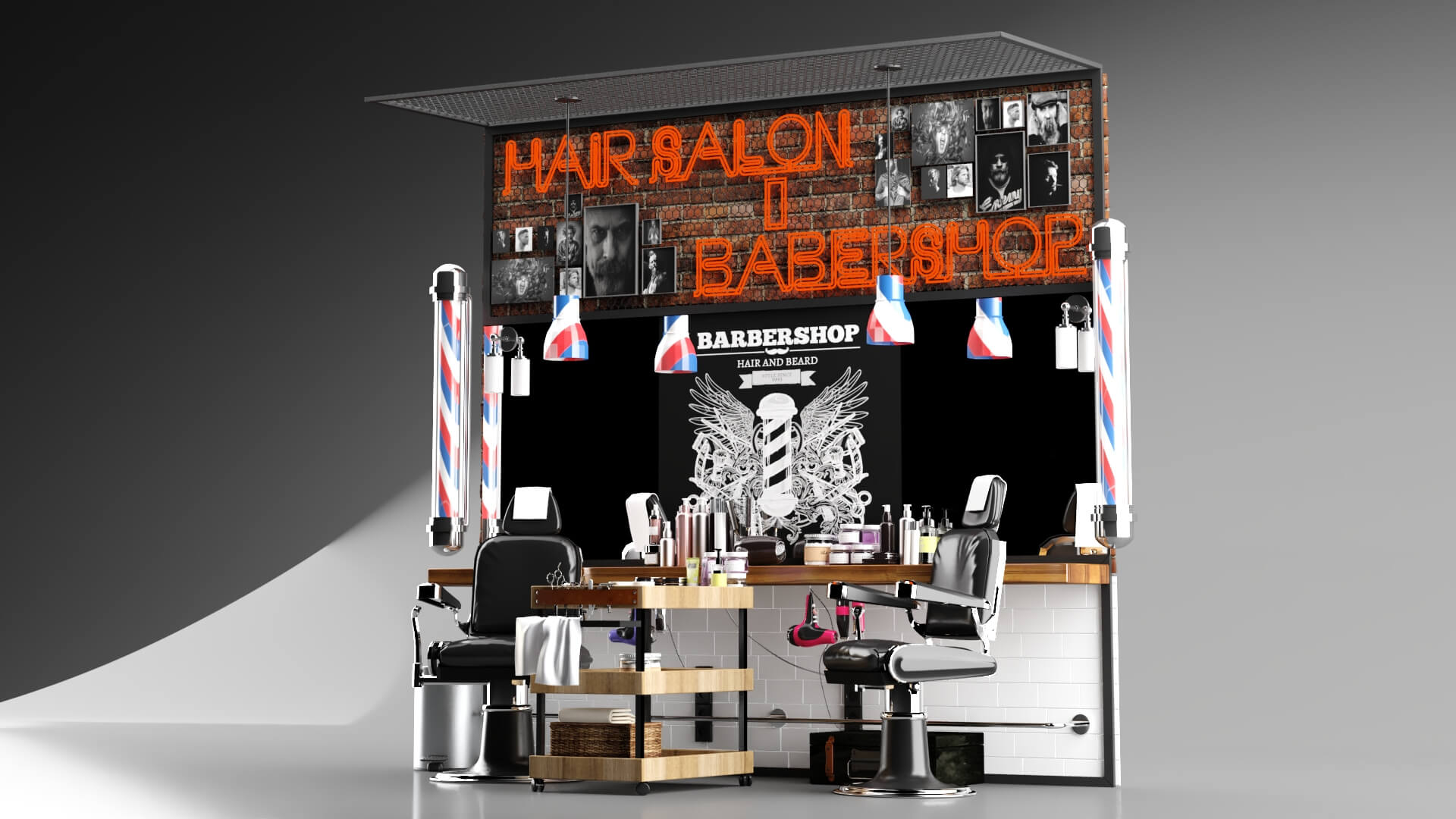 Barber Shoop - 3D Model by Smart3DModels