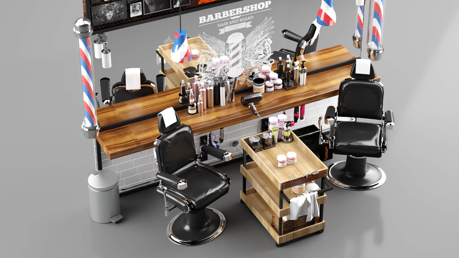 Barber Shoop - 3D Model by Smart3DModels