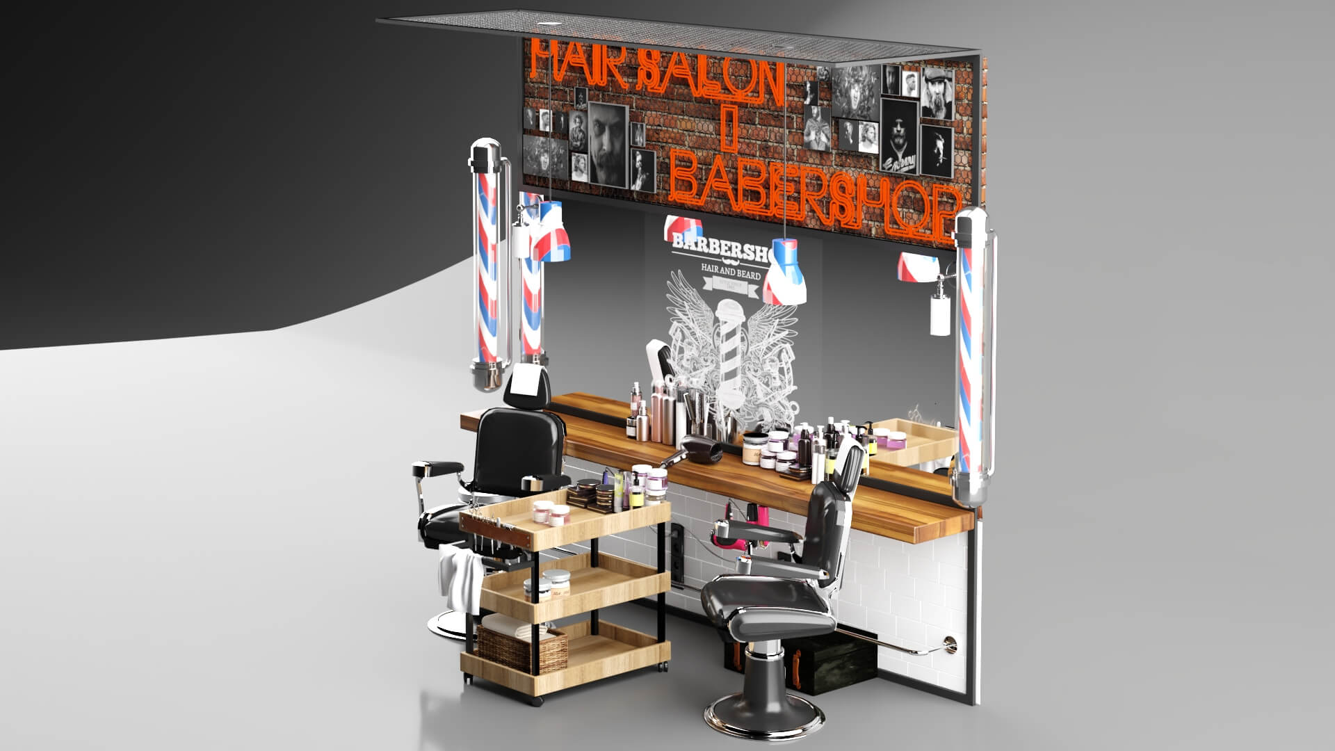 Barber Shoop - 3D Model by Smart3DModels