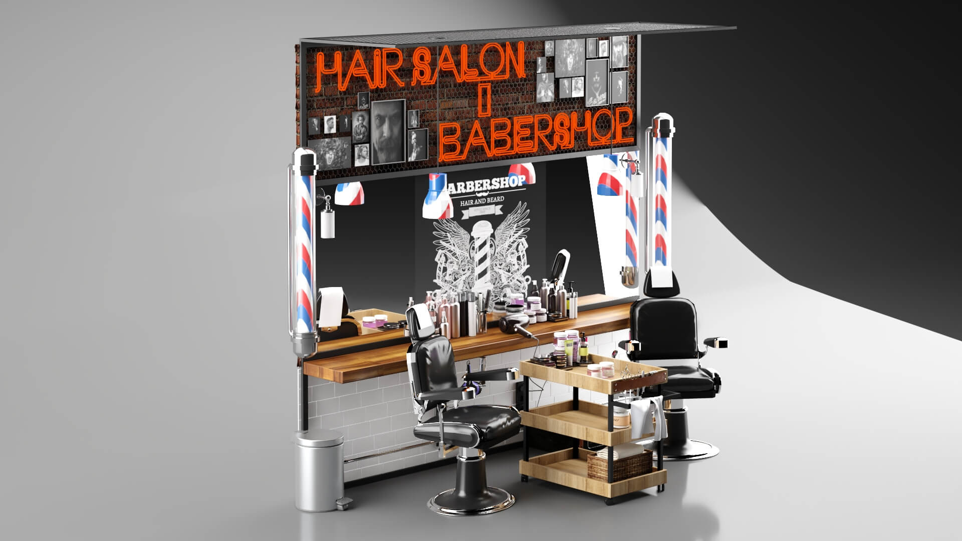 Barber Shoop - 3D Model by Smart3DModels