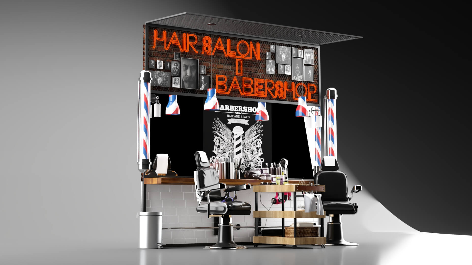 Barber Shoop - 3D Model by Smart3DModels