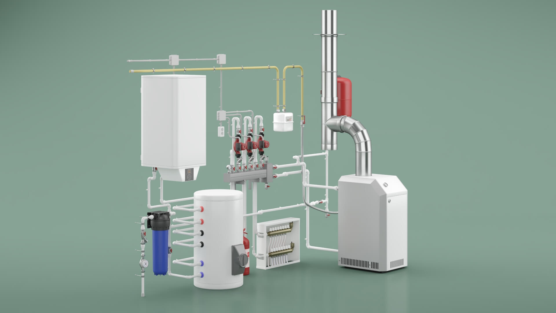 Industrial Boiler Room - 3D Model by Smart3DModels