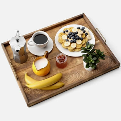 Breakfast set 14 3D Render, Digital Art by Smart3DModels