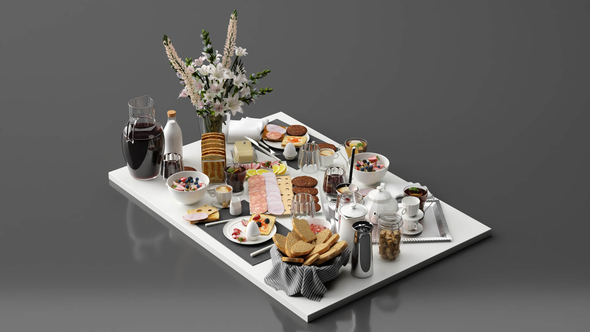 Breakfast Set 21 - 3D Model by Smart3DModels