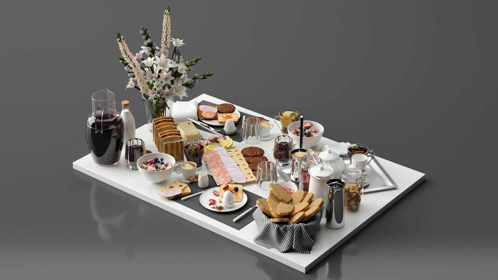 Breakfast Set 21 - 3D Model by Smart3DModels