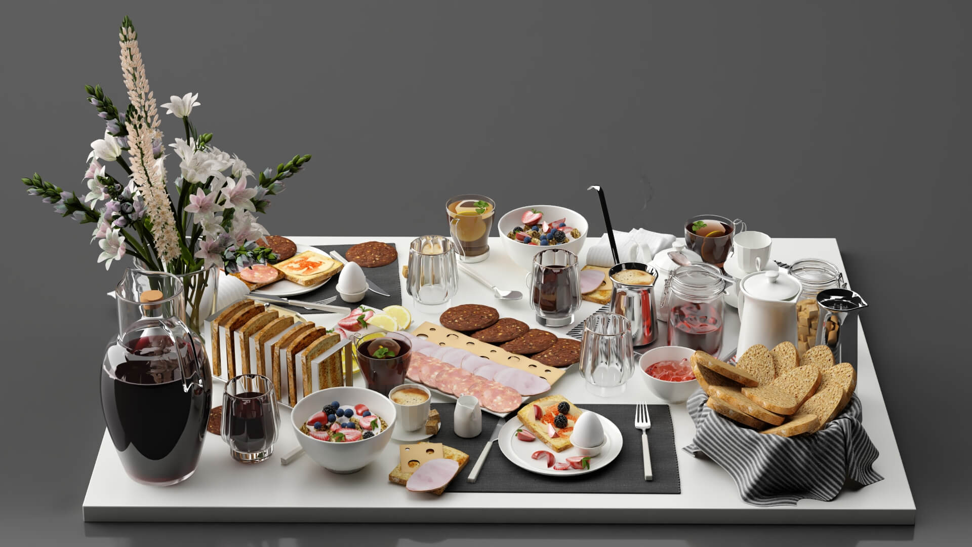 Breakfast Set 21 - 3D Model by Smart3DModels