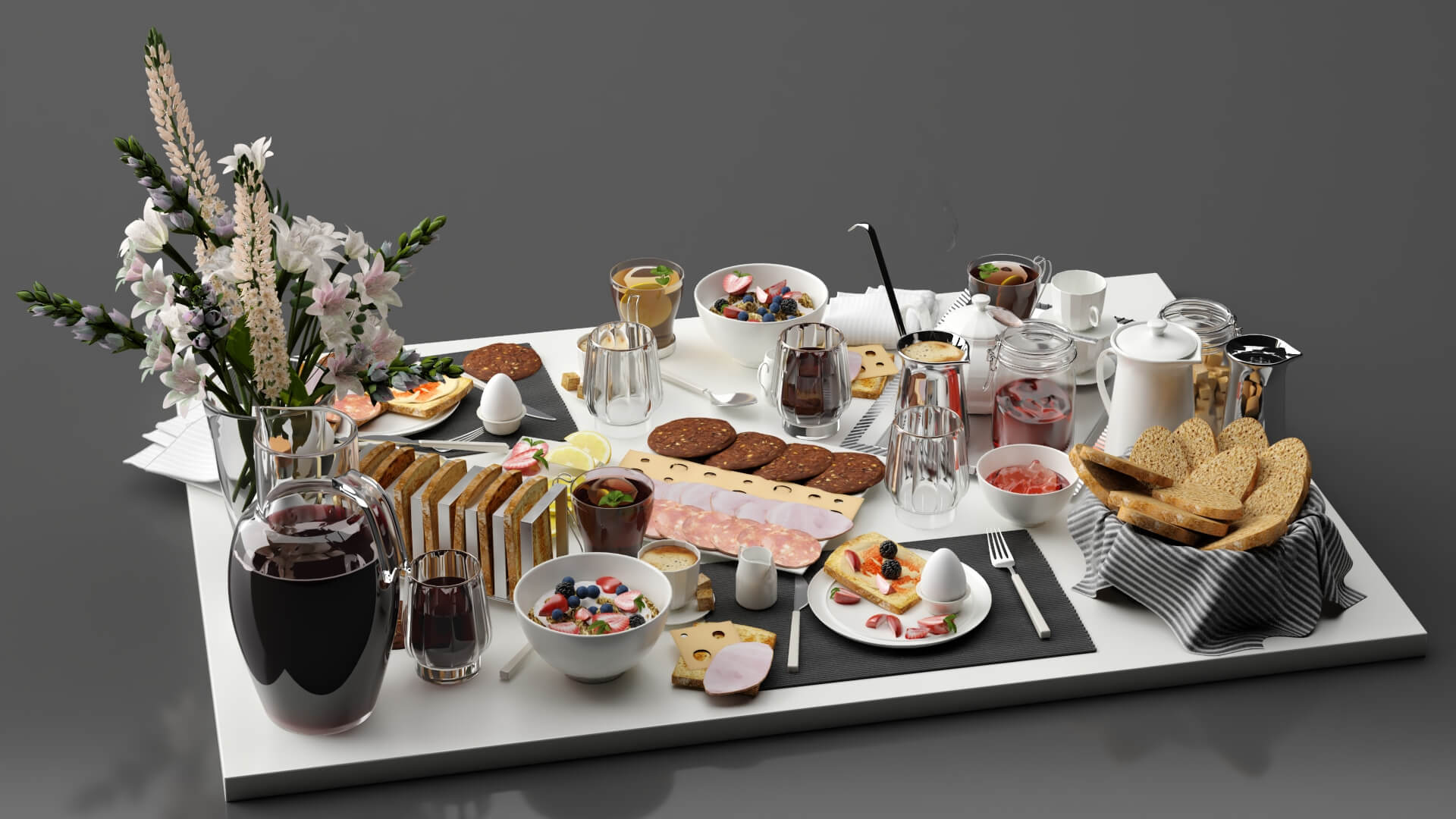 Breakfast Set 21 - 3D Model by Smart3DModels