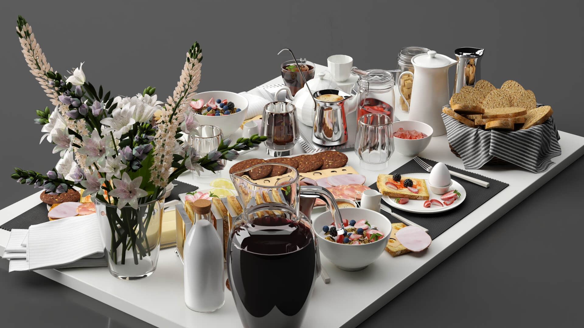 Breakfast Set 21 - 3D Model by Smart3DModels