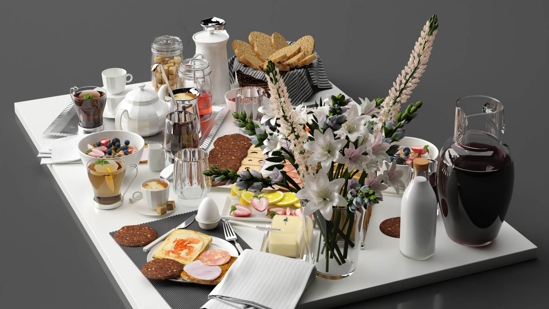 Breakfast Set 21 - 3D Model by Smart3DModels