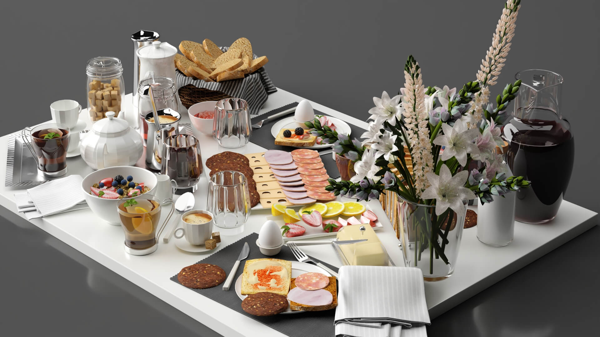 Breakfast Set 21 - 3D Model by Smart3DModels