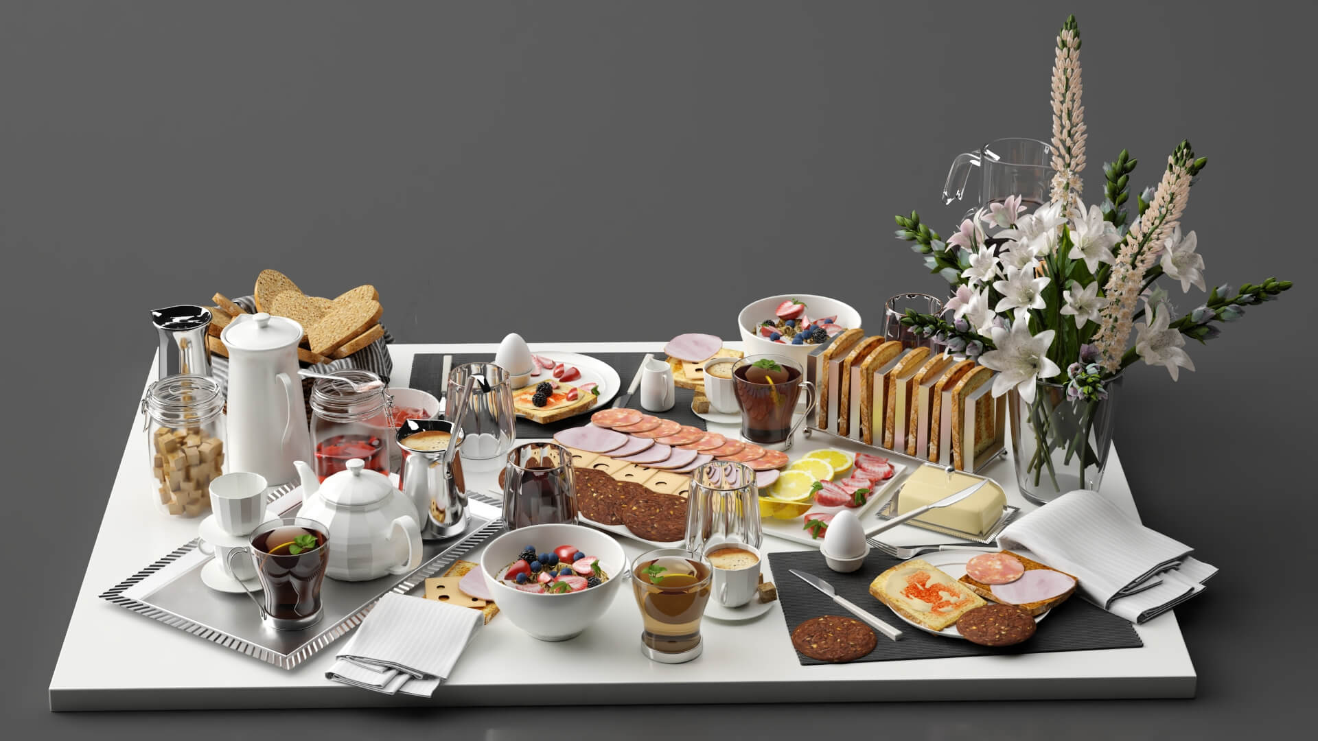 Breakfast Set 21 - 3D Model by Smart3DModels