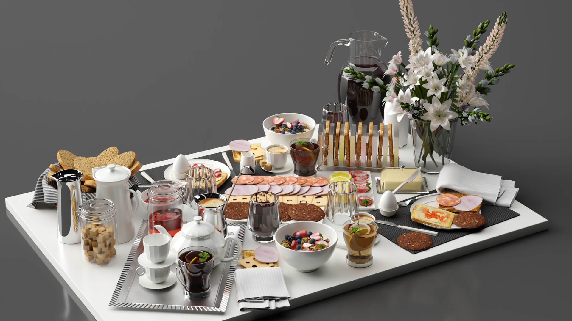 Breakfast Set 21 - 3D Model by Smart3DModels