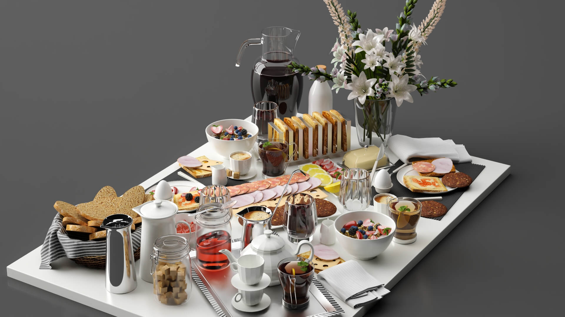 Breakfast Set 21 - 3D Model by Smart3DModels