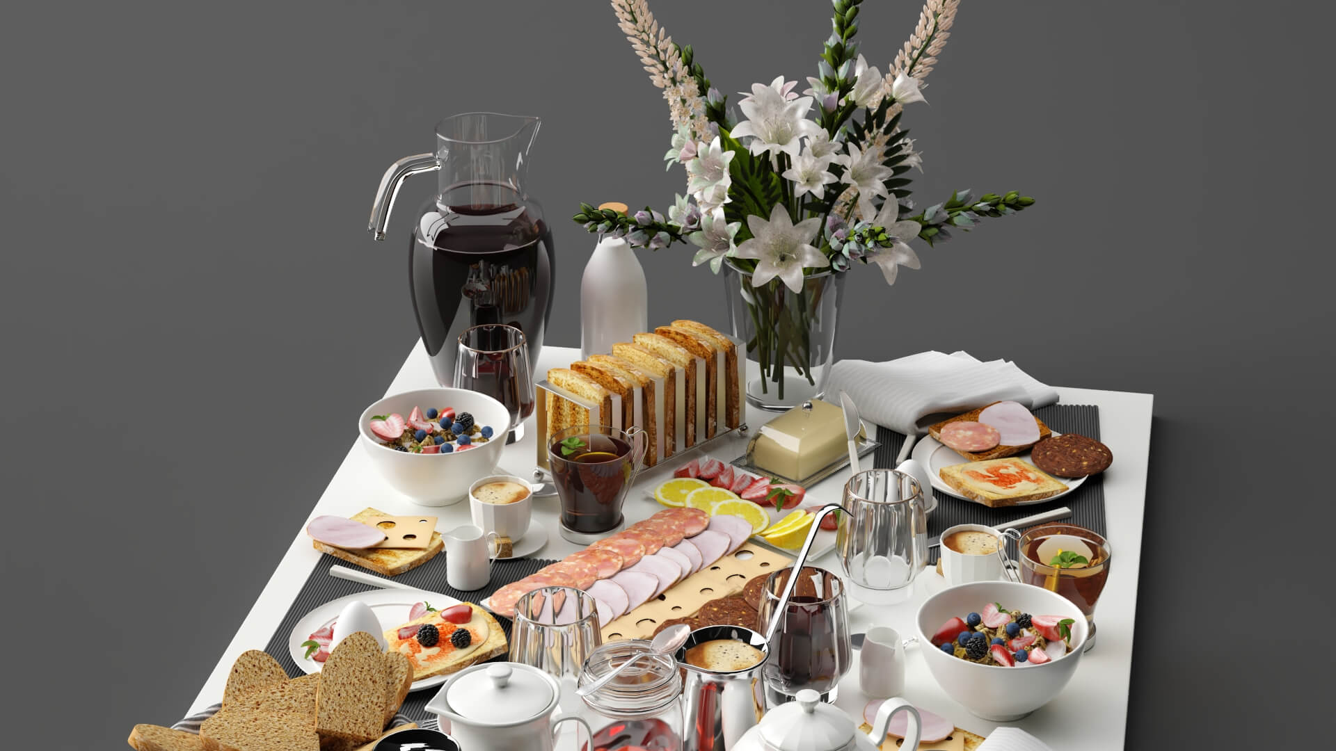 Breakfast Set 21 - 3D Model by Smart3DModels