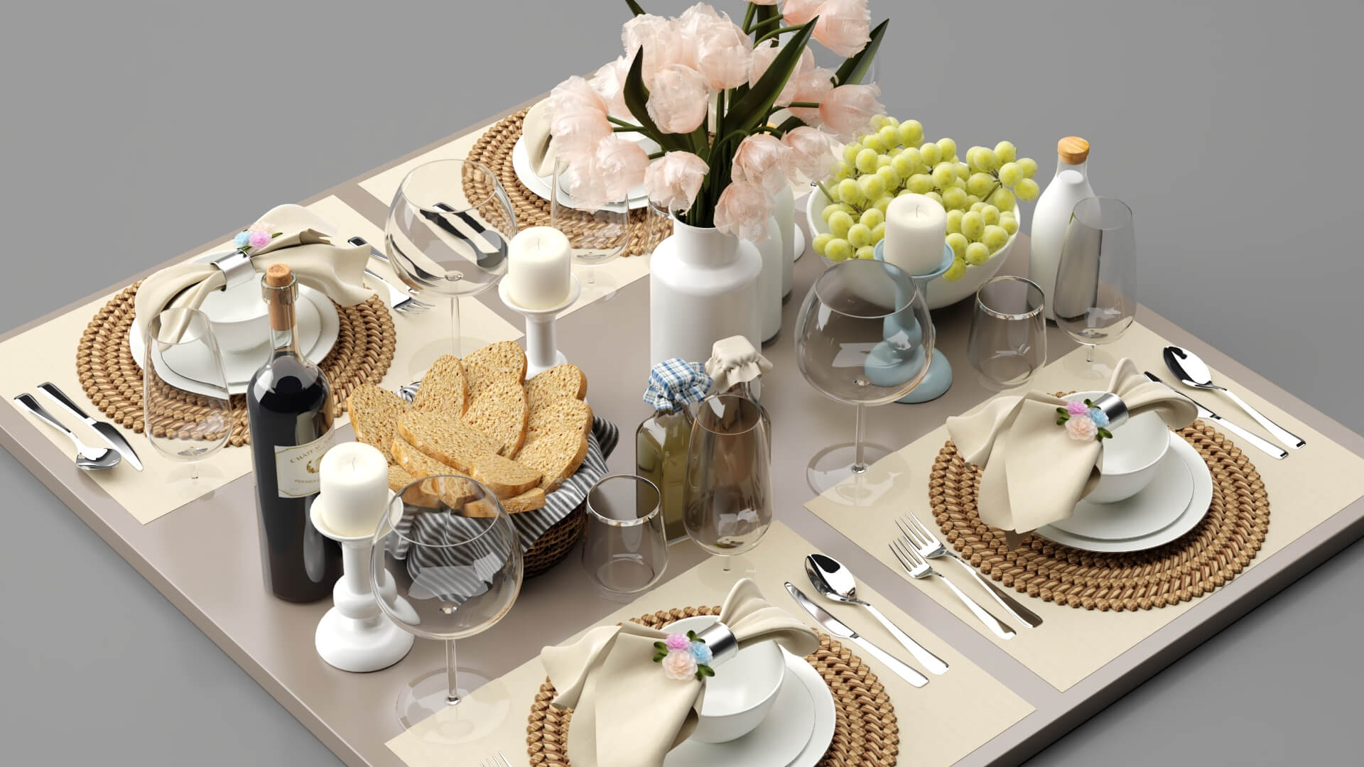 Breakfast Set - 3D Model by Smart3DModels