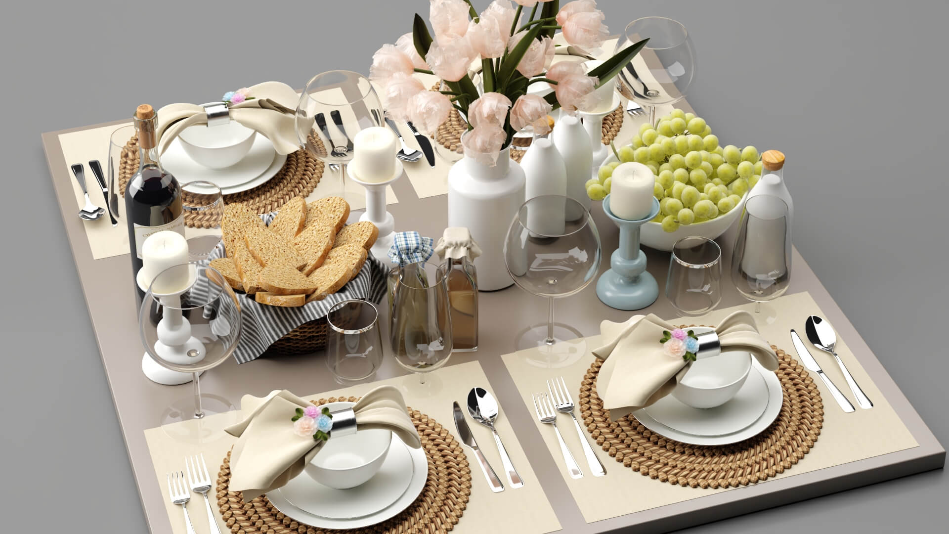 Breakfast Set - 3D Model by Smart3DModels