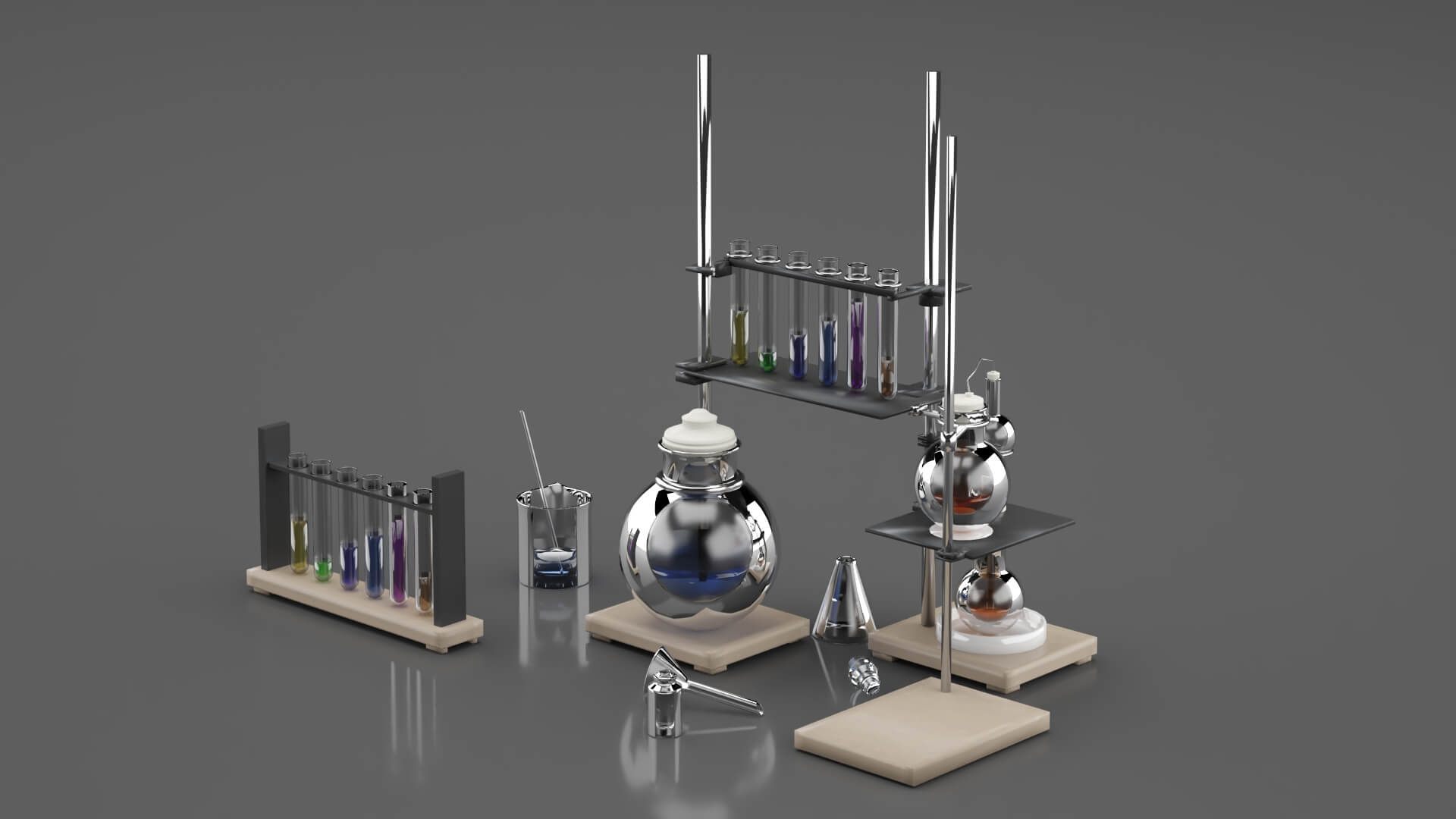 Chemical Laboratory Utensils and Equipment - 3D Model by Smart3DModels