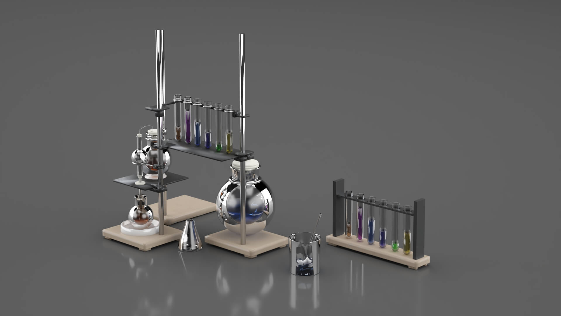 Chemical Laboratory Utensils and Equipment - 3D Model by Smart3DModels