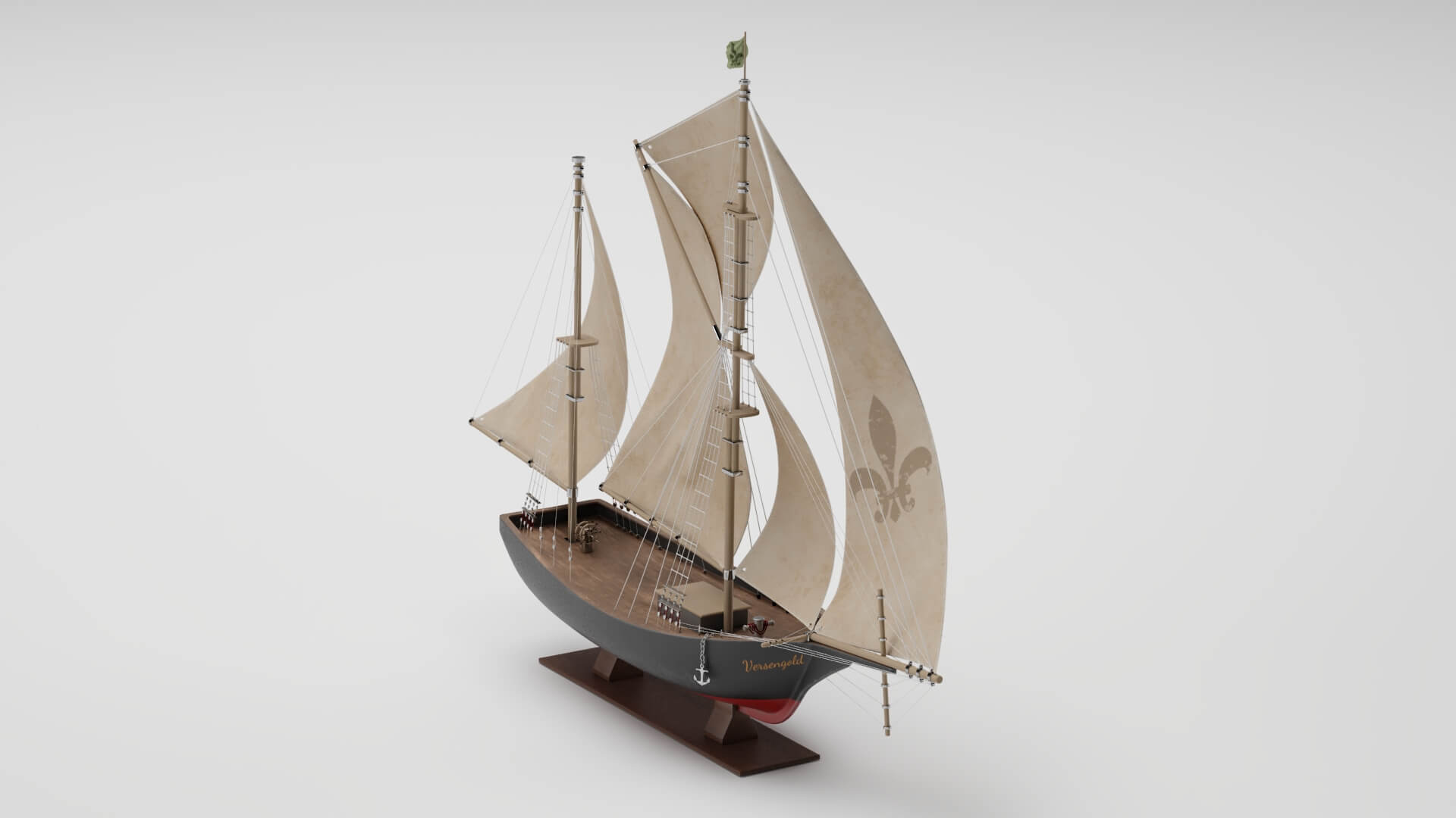 Decorative Ship - 3D Model by Smart3DModels