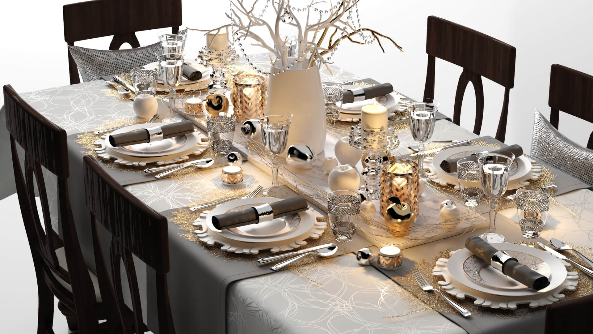 Dinner Table 07 - 3D Model by Smart3DModels