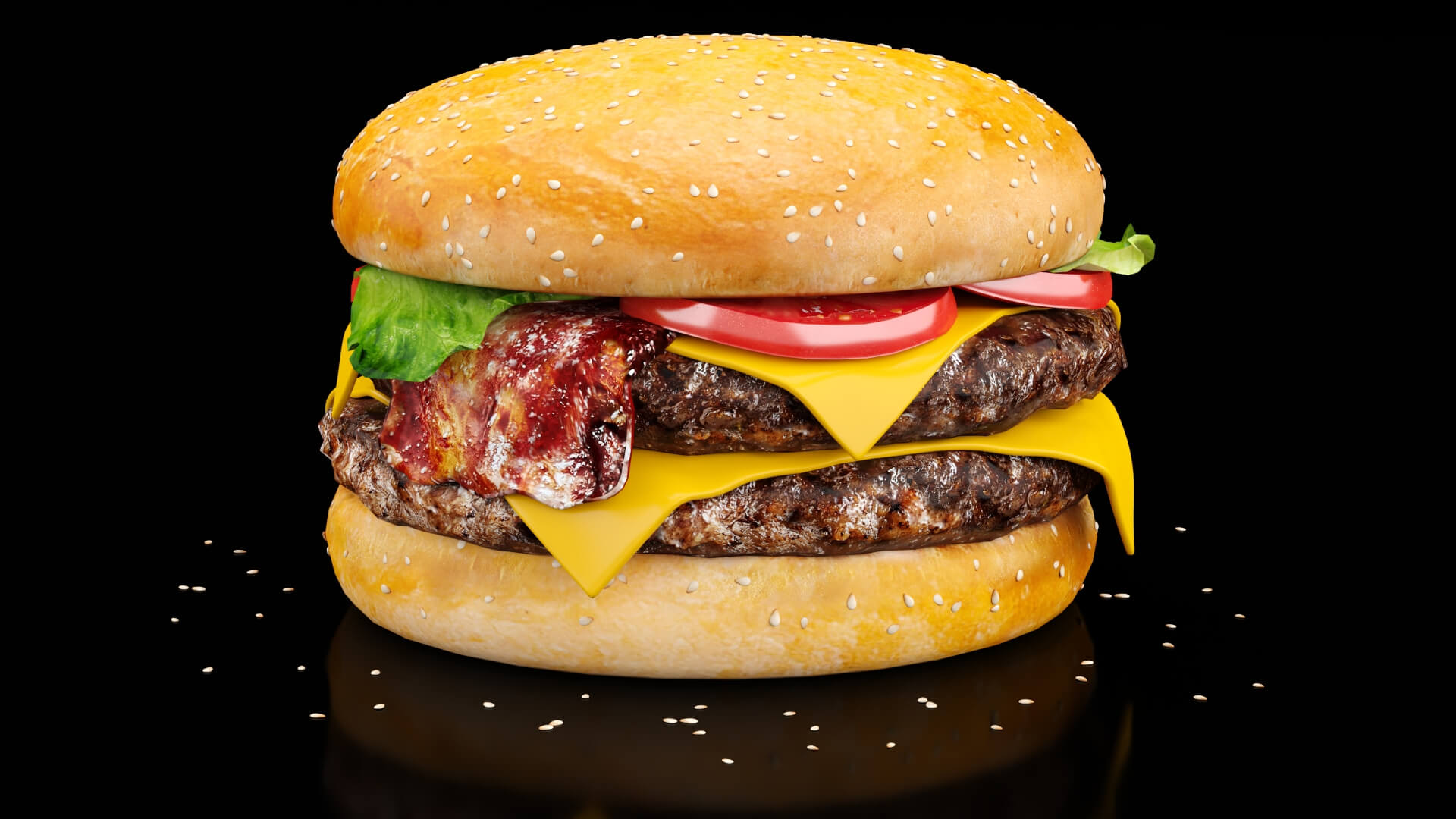 Double Cheeseburger - 3D Model by Smart3DModels