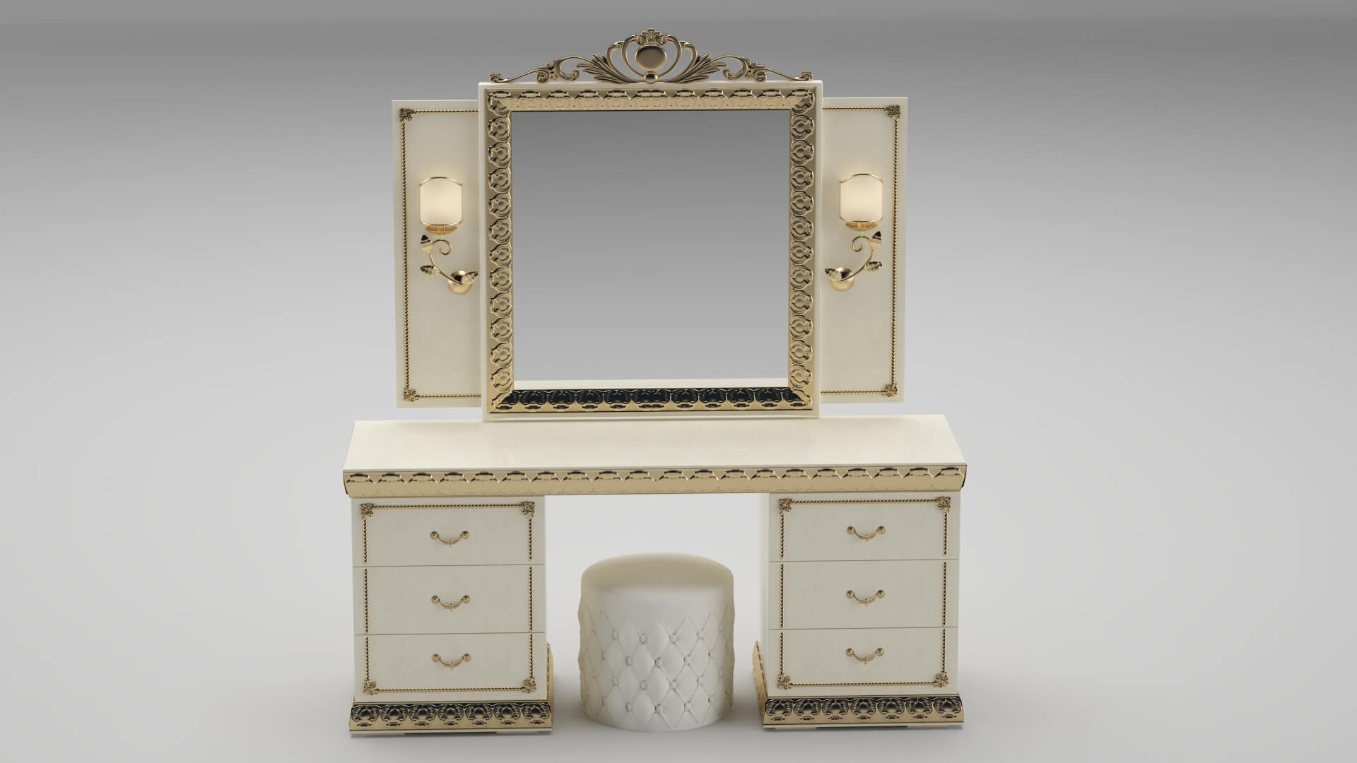 Dressing Table - 3D Model by Smart3DModels