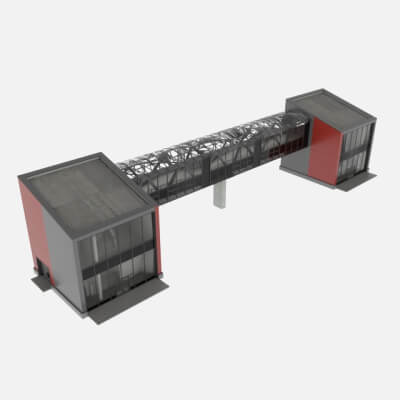 Elevated Pedestrian Crossing - 3D Model by Smart3DModels