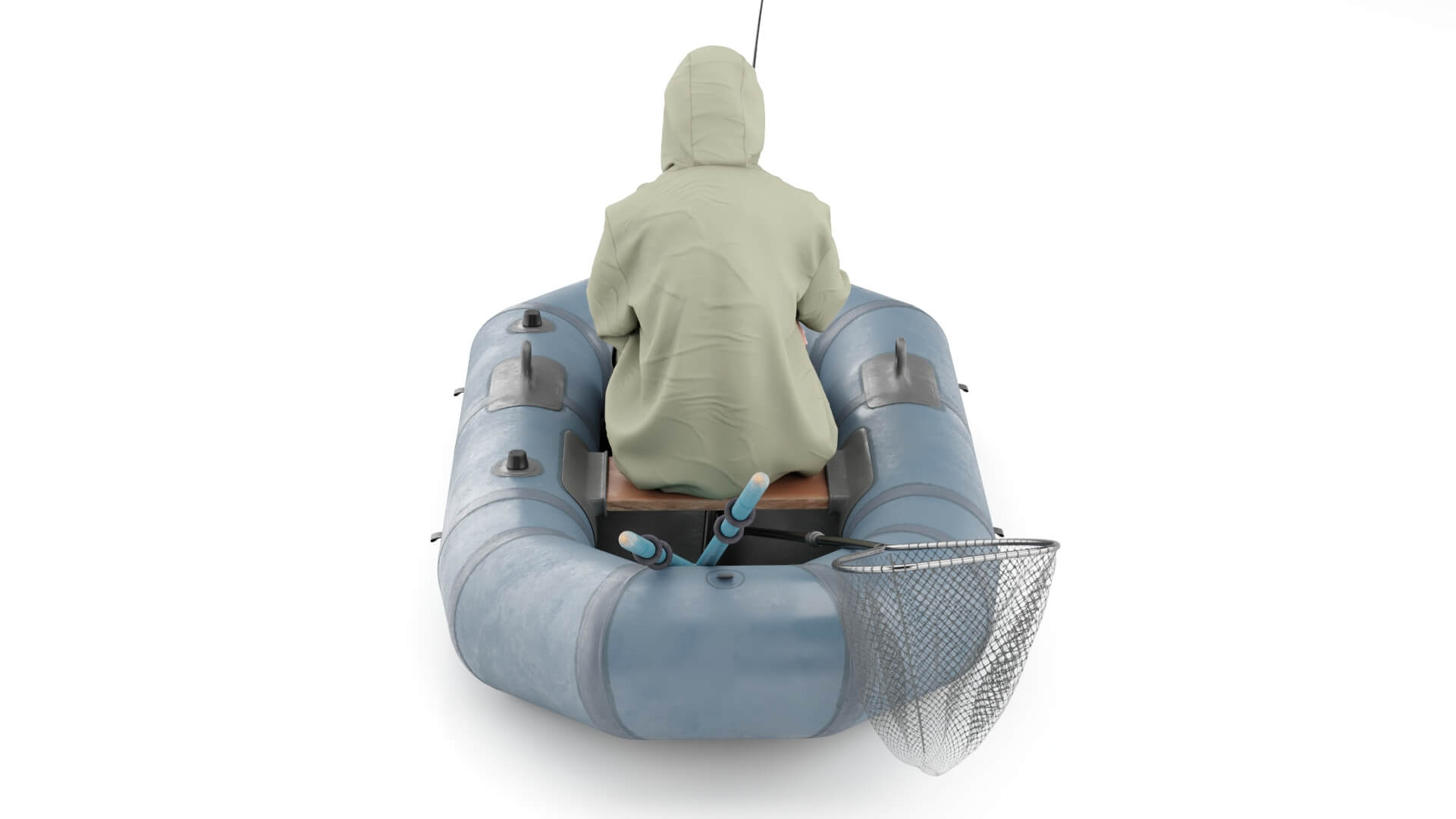 Fisherman in a Boat - 3D Model by Smart3DModels