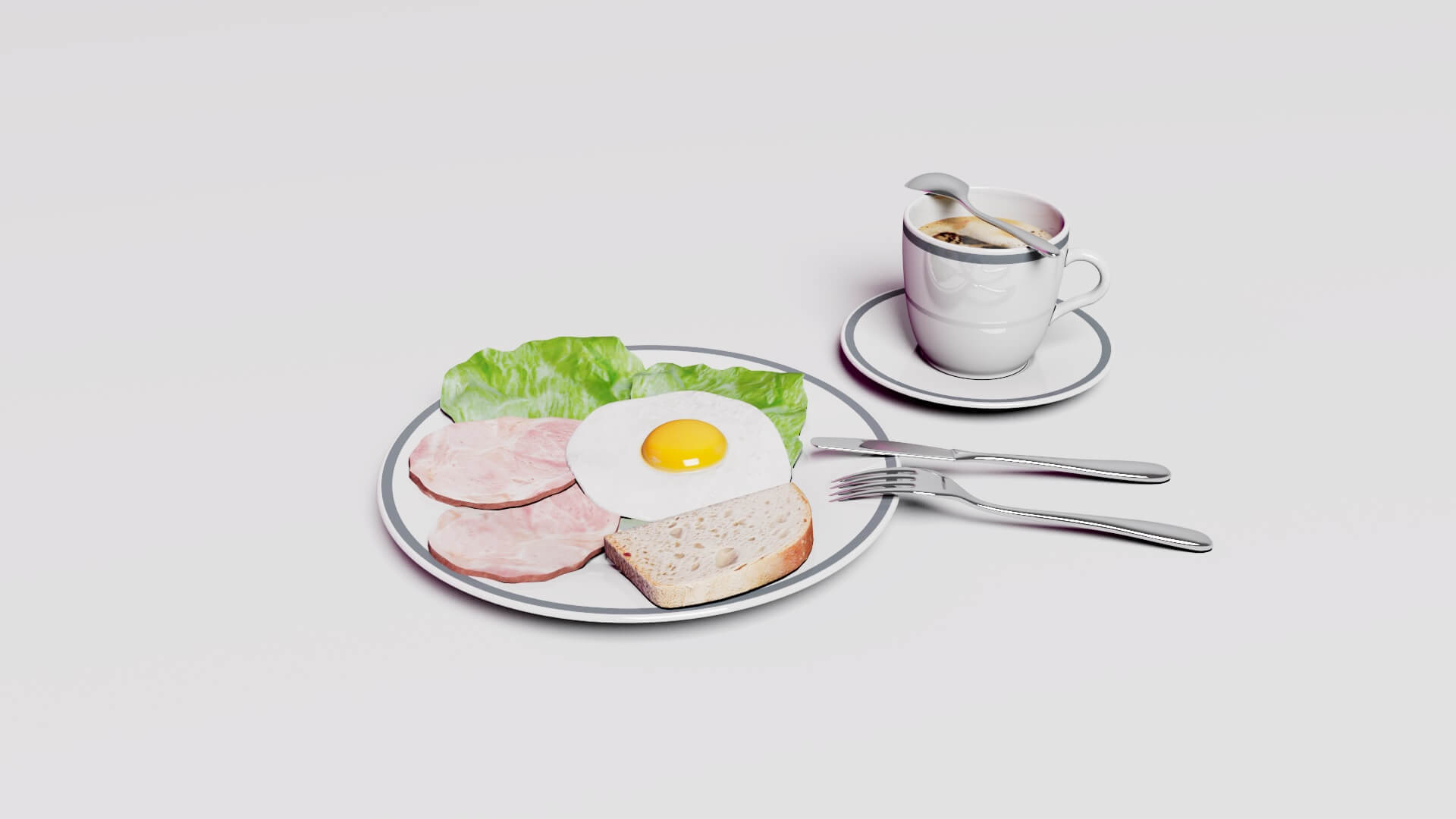 Food-001 Breakfast Plate With Egg and Toast 3D Model by Smart3DModels