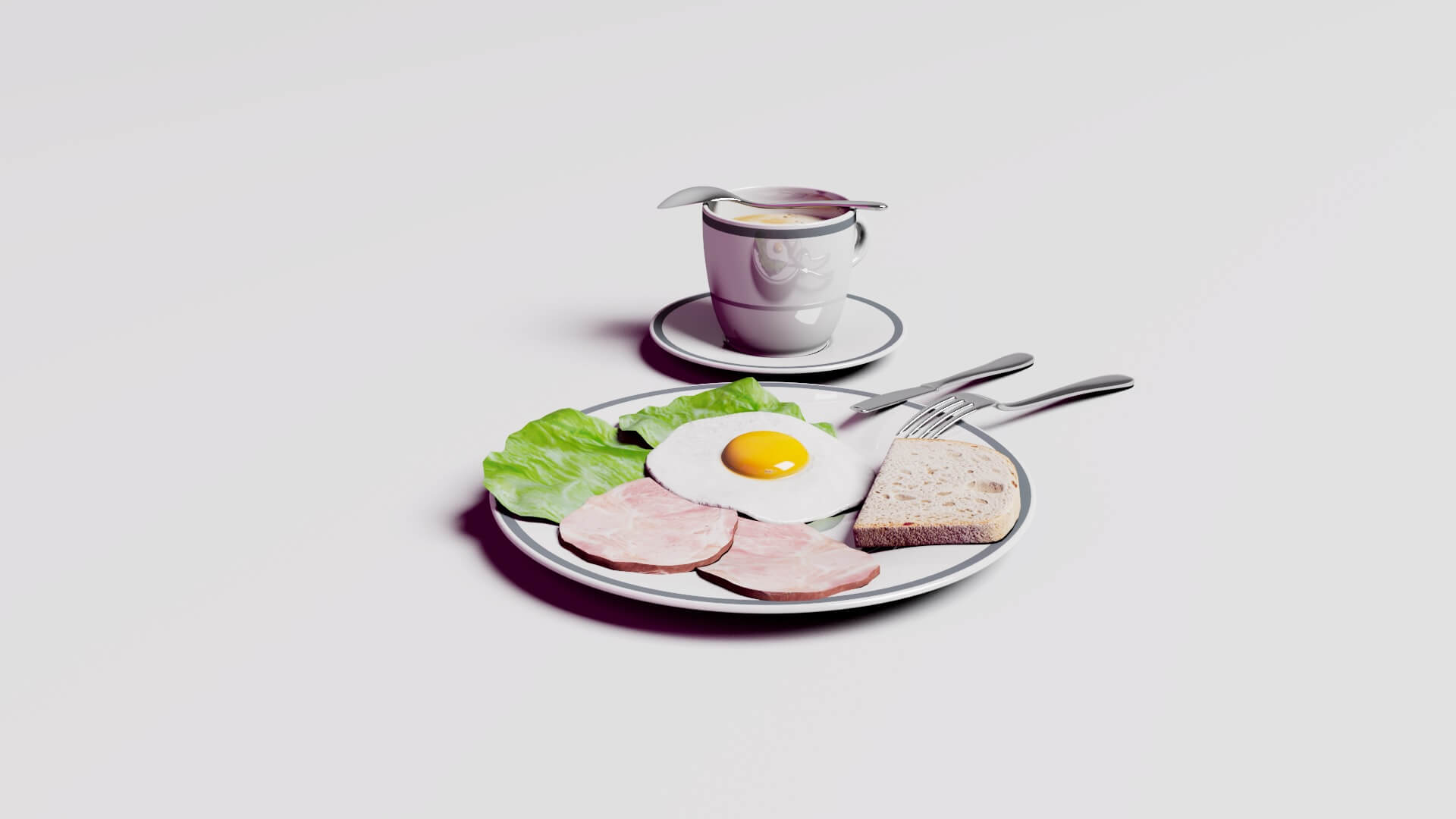 Food-001 Breakfast Plate With Egg and Toast 3D Model by Smart3DModels