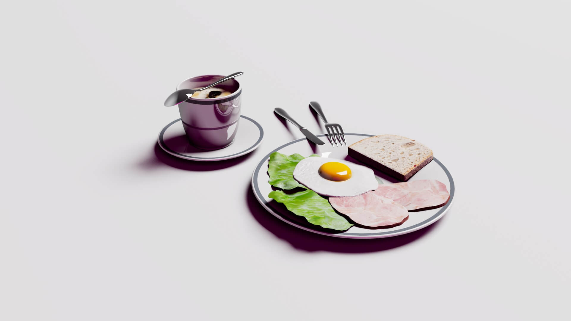 Food-001 Breakfast Plate With Egg and Toast 3D Model by Smart3DModels