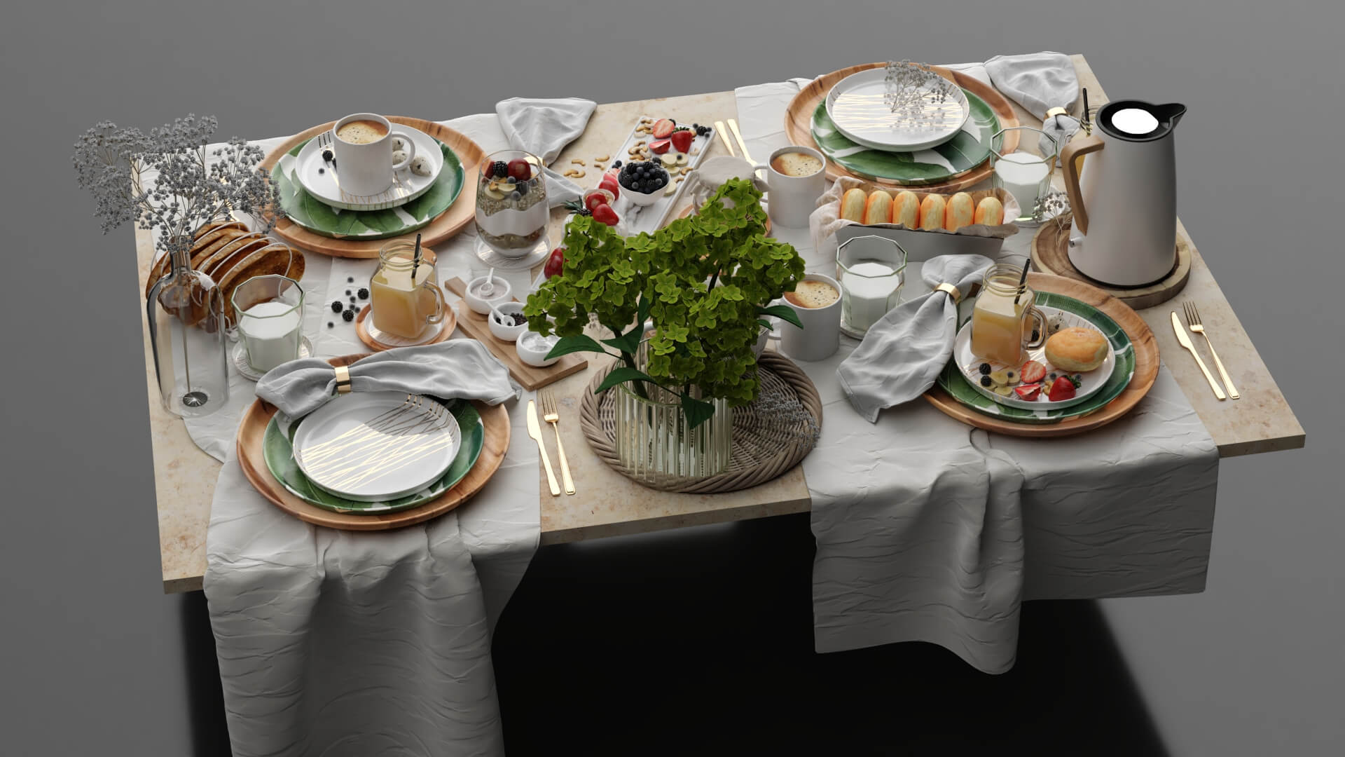 Breakfast Food Set 11 - 3D Model by Smart3DModels