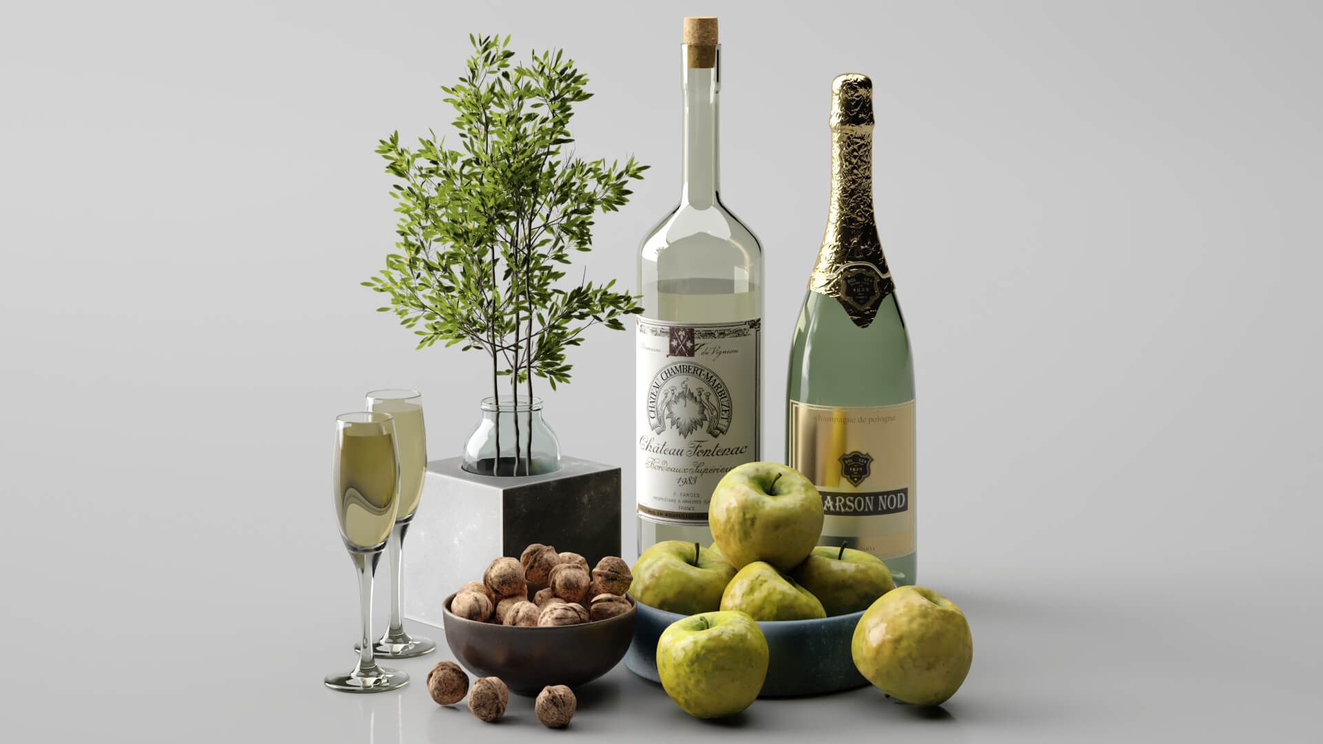 Apple Fruit Set 09 3D Render, Digital Art by Smart3DModels