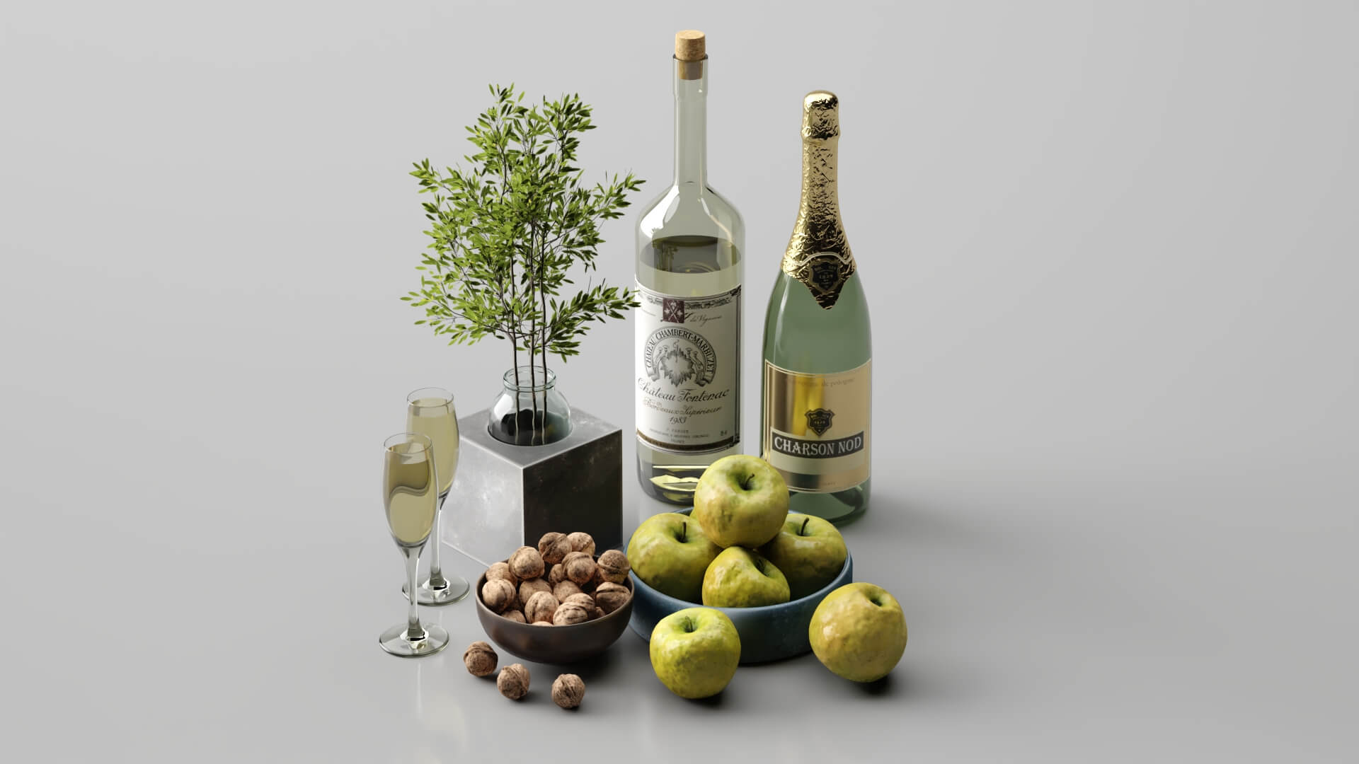Apple Fruit Set 09 3D Render, Digital Art by Smart3DModels