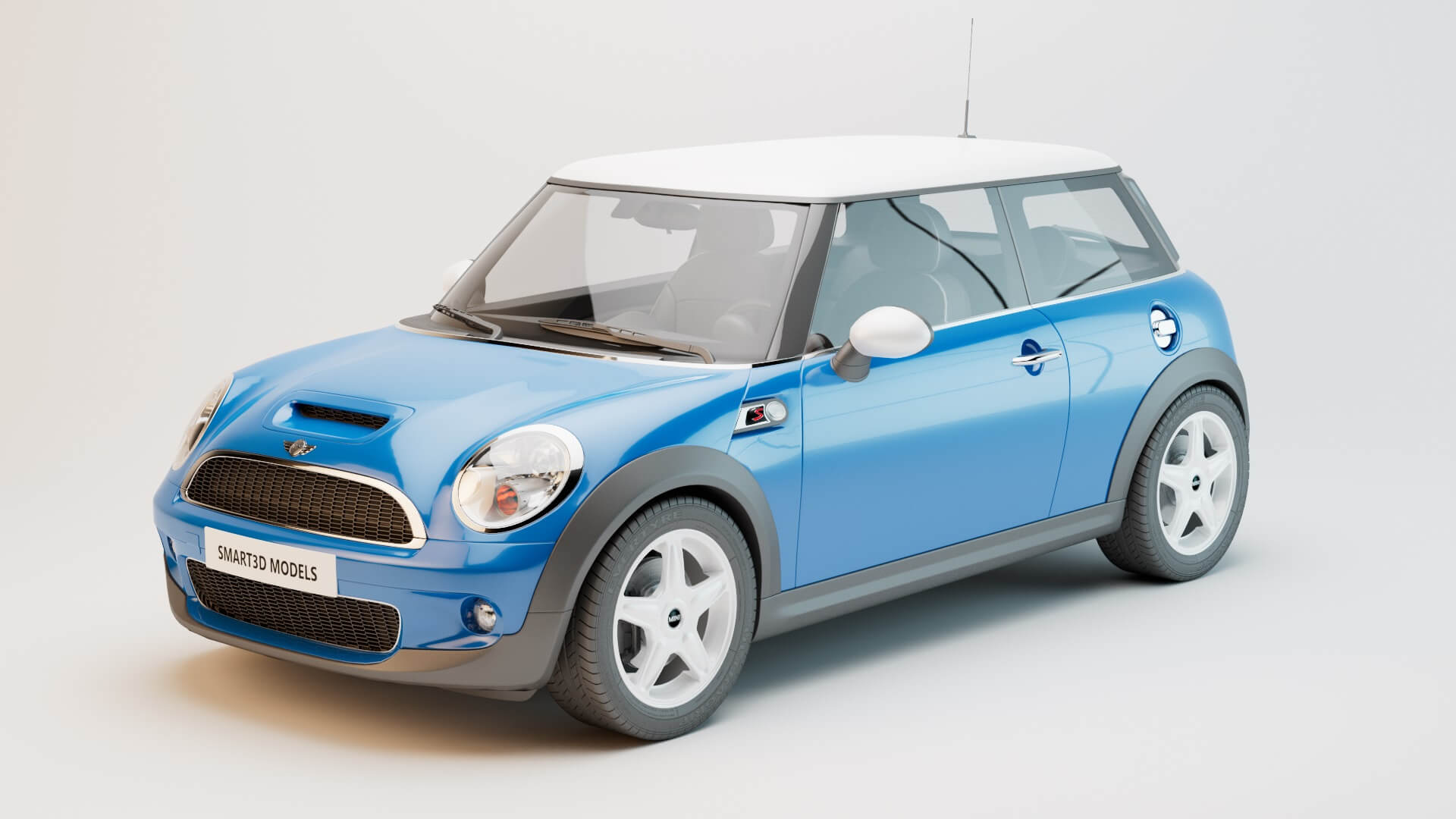 Mini Cooper 3D Render, Digital Art by Smart3DModels