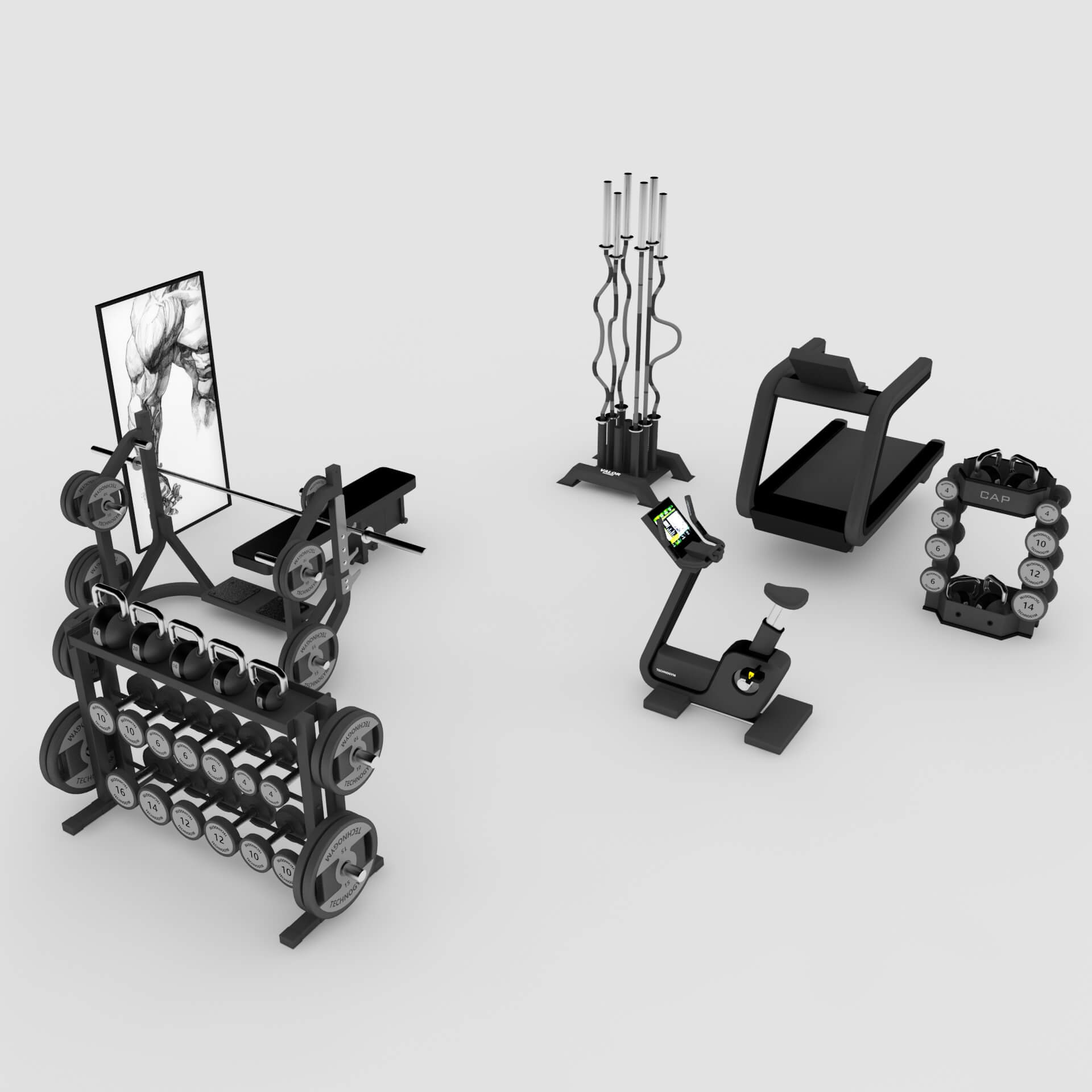 Gym Equipment - 3D Model by Smart3DModels