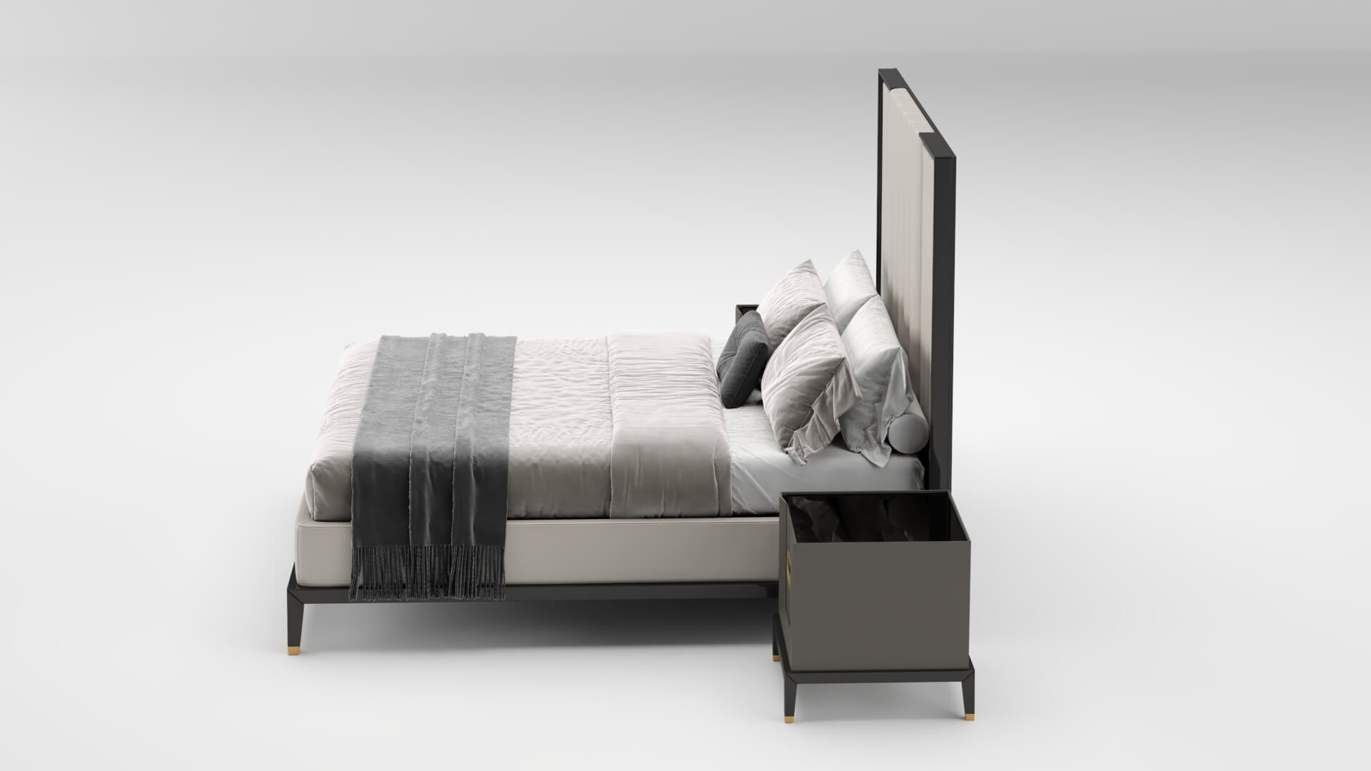 High End Art Deco Style Bed - 3D Model by Smart3DModels