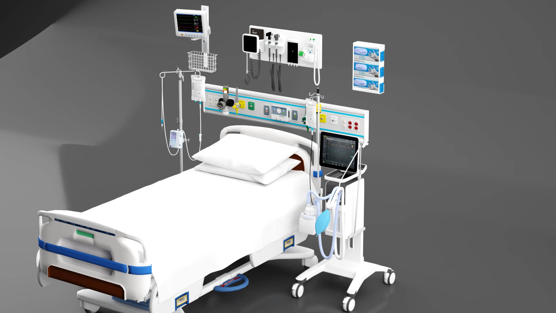 Intensive Care Unit Equipment - 3D Model by Smart3DModels