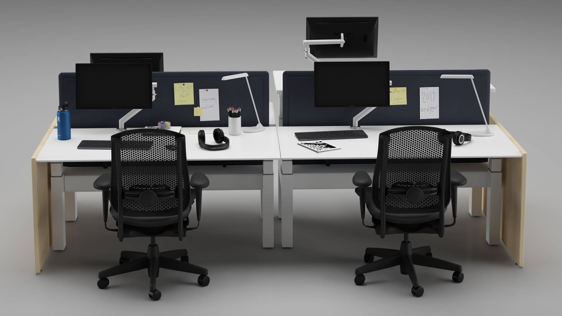 Renew Link Workstation & Celle Chair - 3D Model by Smart3DModels
