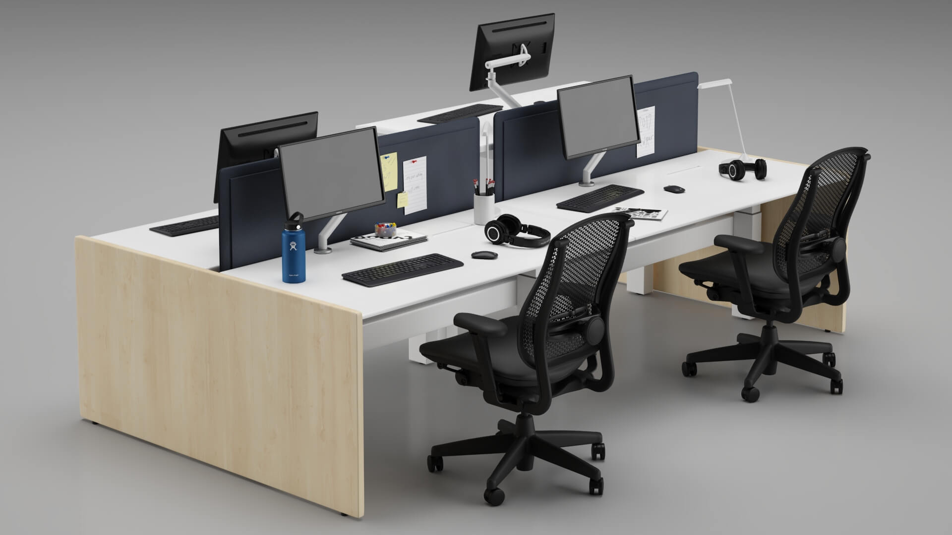 Renew Link Workstation & Celle Chair - 3D Model by Smart3DModels
