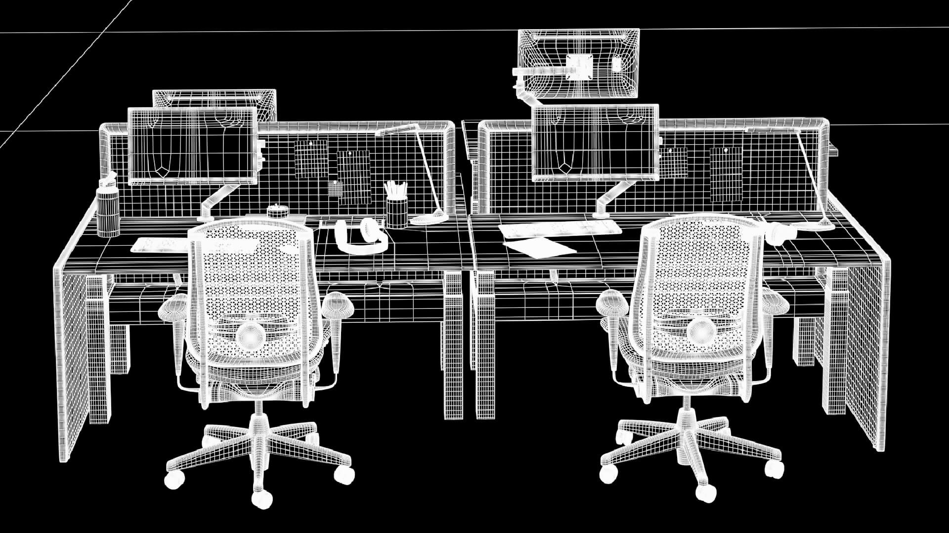 Renew Link Workstation & Celle Chair - 3D Model by Smart3DModels
