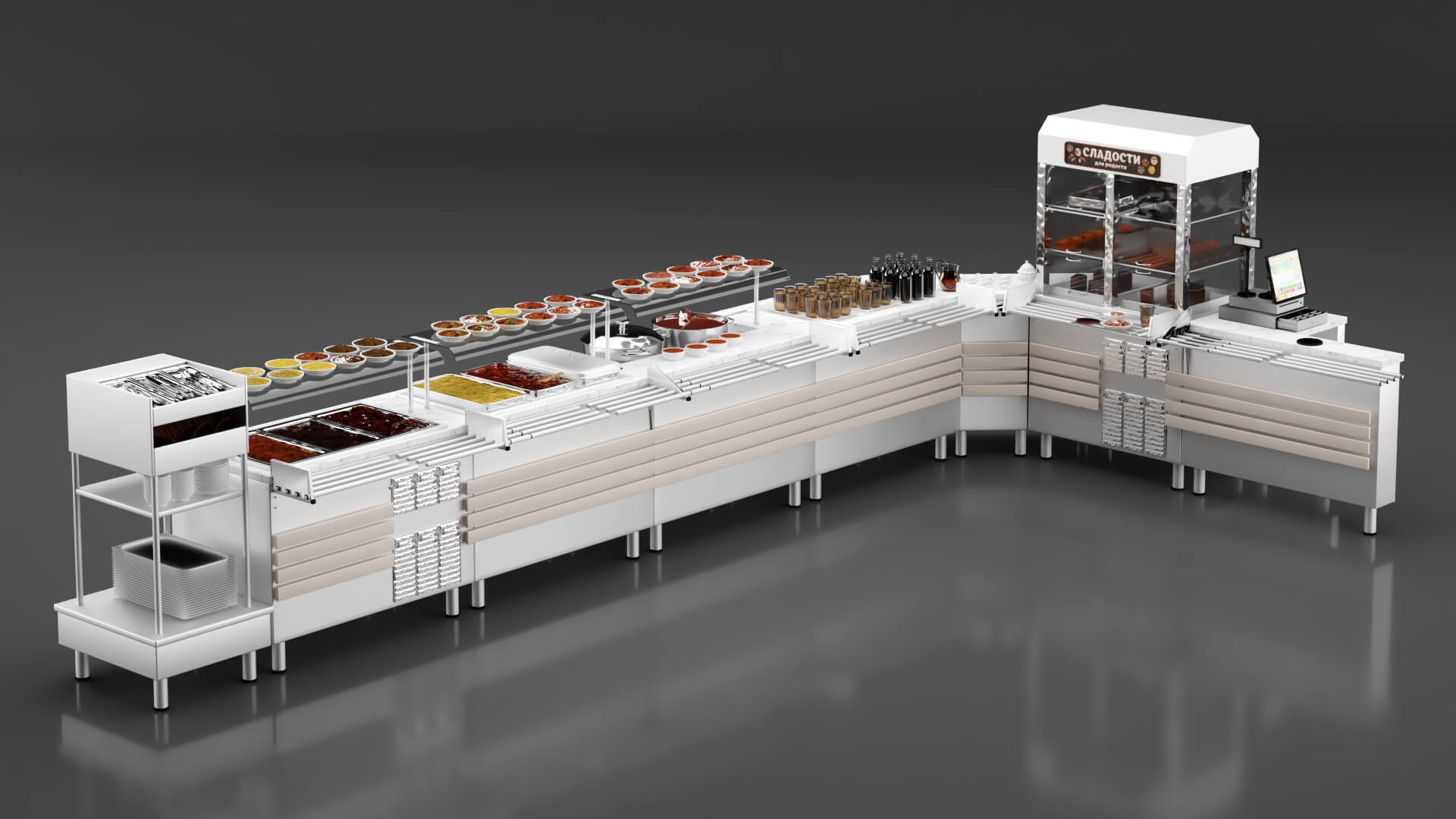Restaurant Self-Service Line 3D Model by Smart3DModels