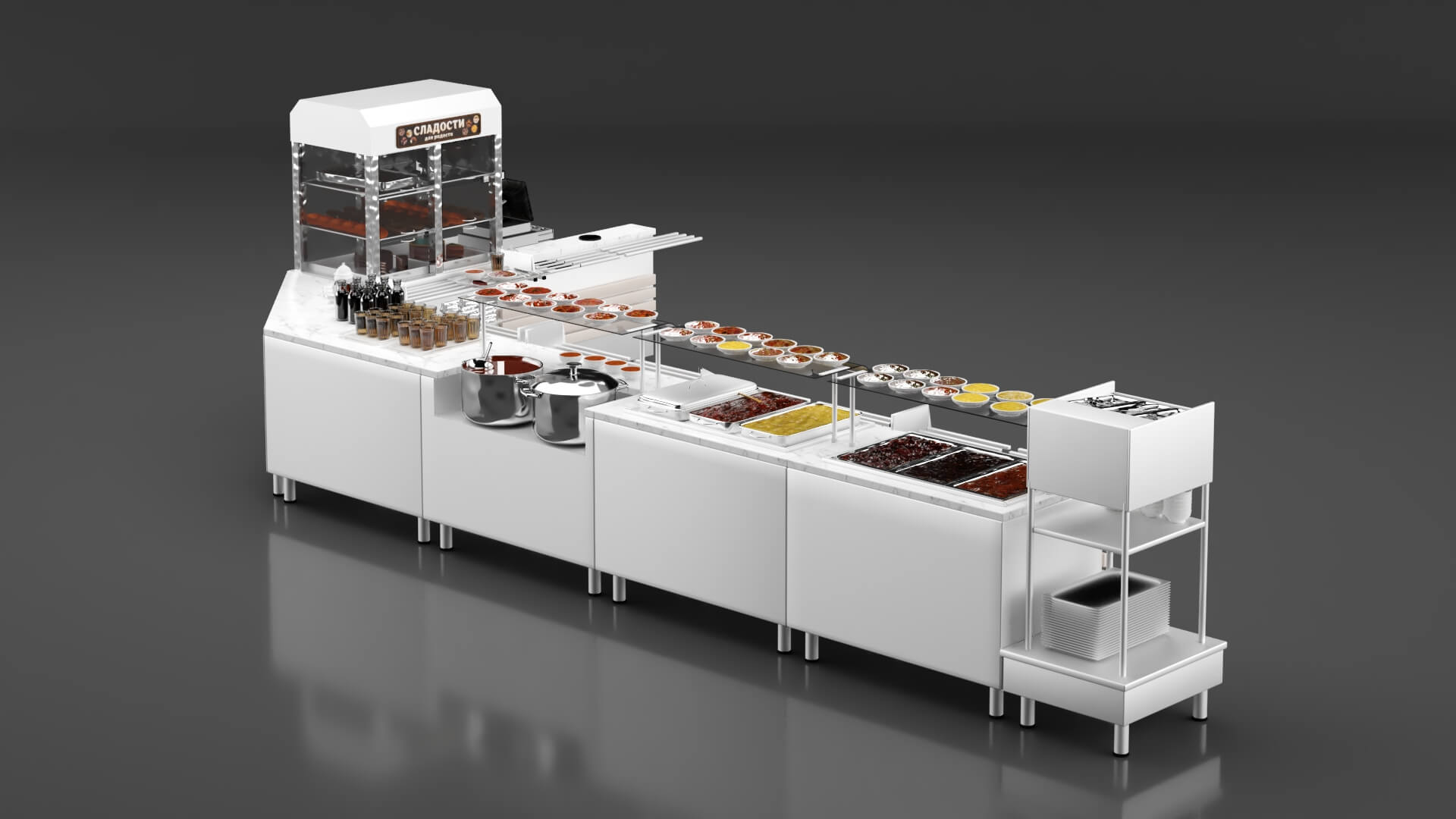 Restaurant Self-Service Line 3D Model by Smart3DModels