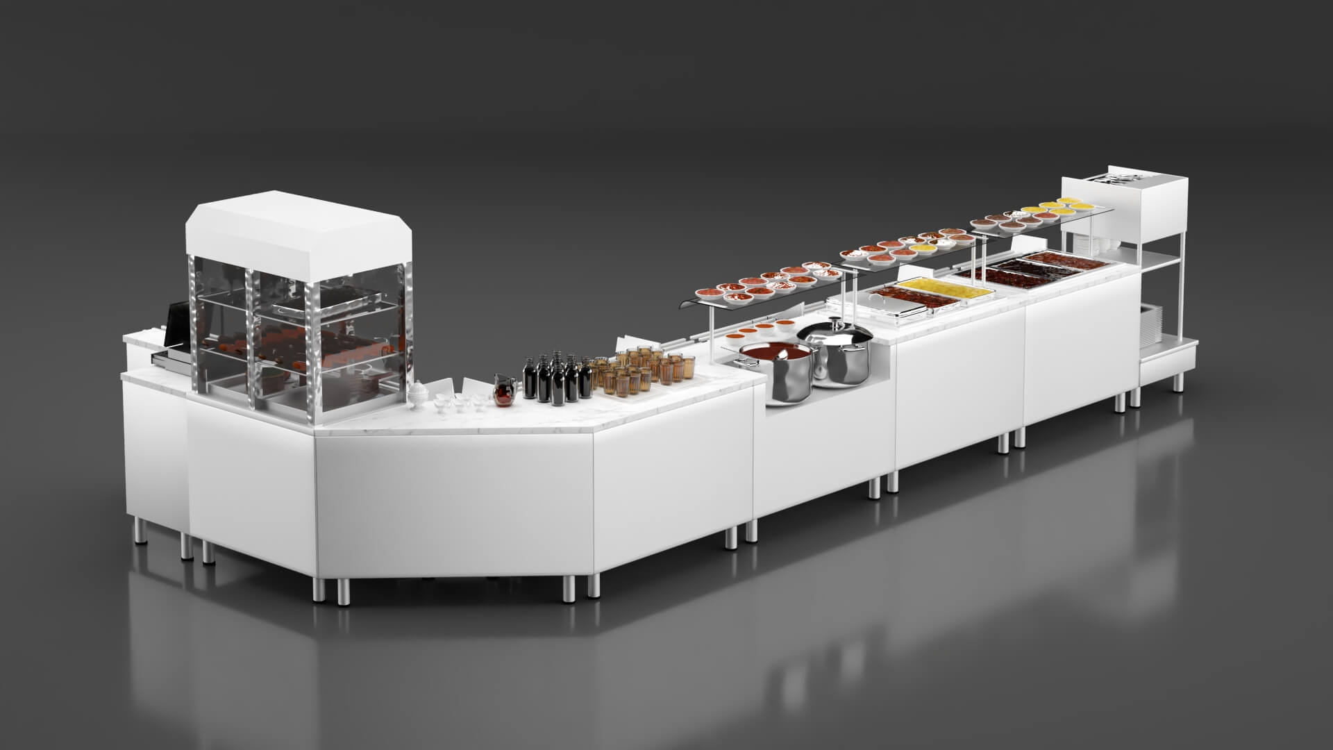 Restaurant Self-Service Line 3D Model by Smart3DModels