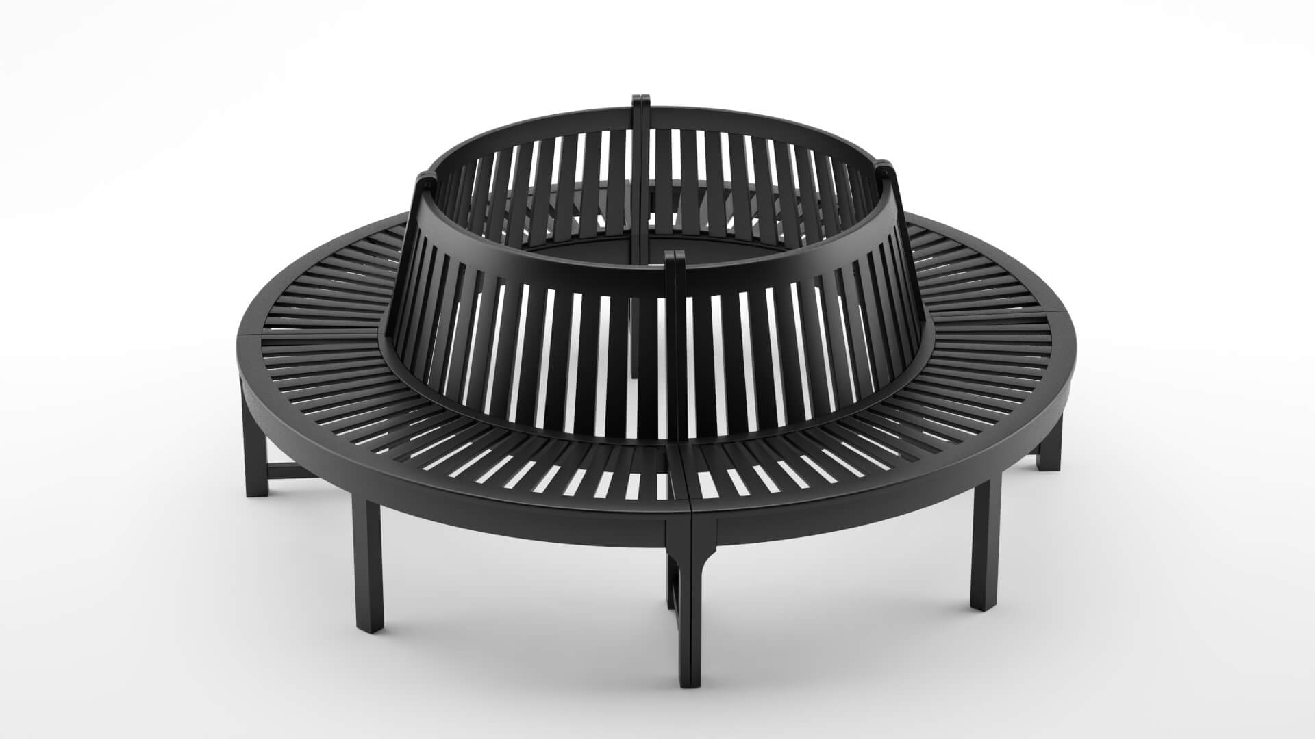 Steel Round Bench - 3D Model by Smart3DModels