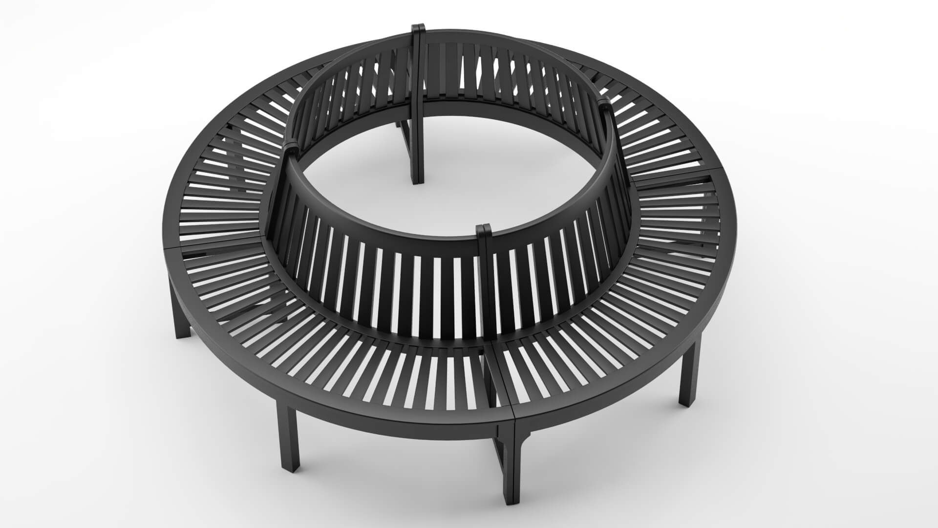 Steel Round Bench - 3D Model by Smart3DModels