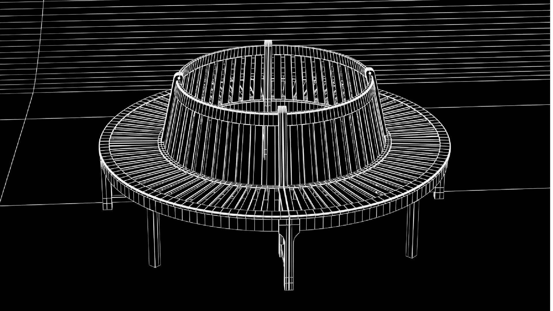 Steel Round Bench - 3D Model by Smart3DModels