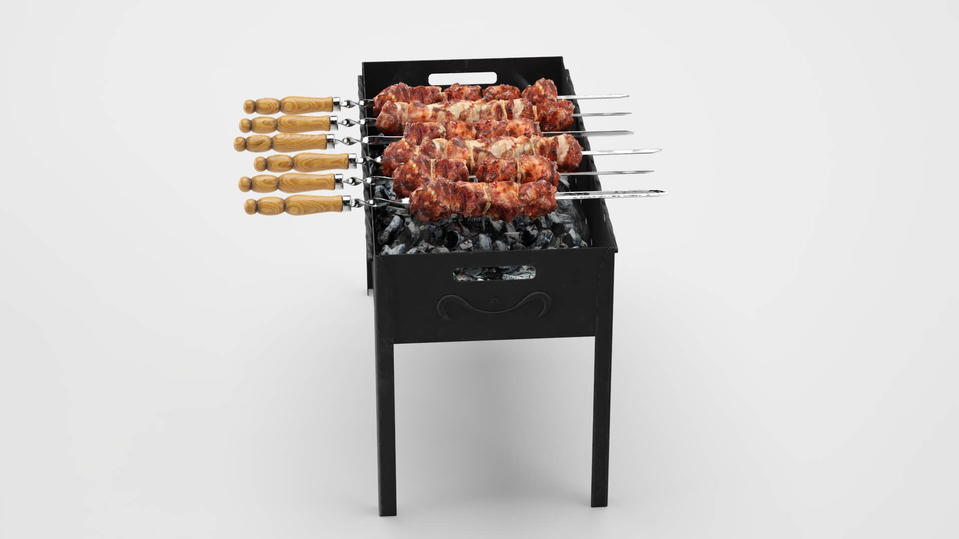 Shish Kebab on The Grill - 3D Model by Smart3DModels